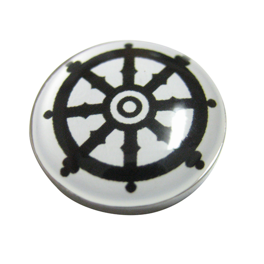 Buddhist Wheel Of Dharma Design Magnet - Gem